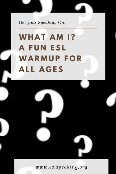 Who am I Activity for ESL | What am I Game for Kids or Adults
