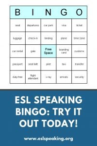 ESL Speaking Bingo | Conversation Bingo Game - ESL Speaking