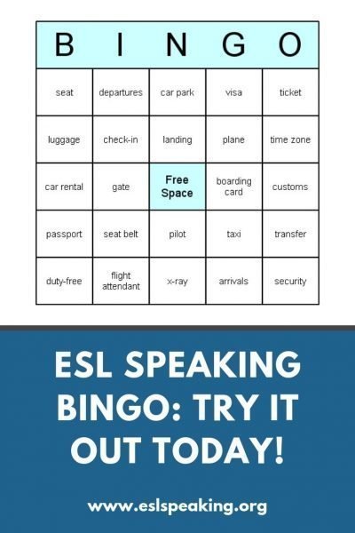 ESL Speaking Bingo | Conversation Bingo Game - ESL Speaking