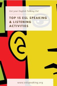 ESL Listening & Speaking Activities | ESL Listening Games Kids, Adults