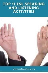 ESL Listening & Speaking Activities | ESL Listening Games Kids, Adults