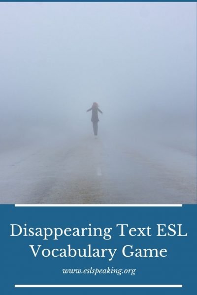Disappearing Text Game for ESL | Disappearing Words Activity