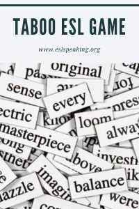 ESL Taboo Game for Kids & Adults | Taboo for the Classroom