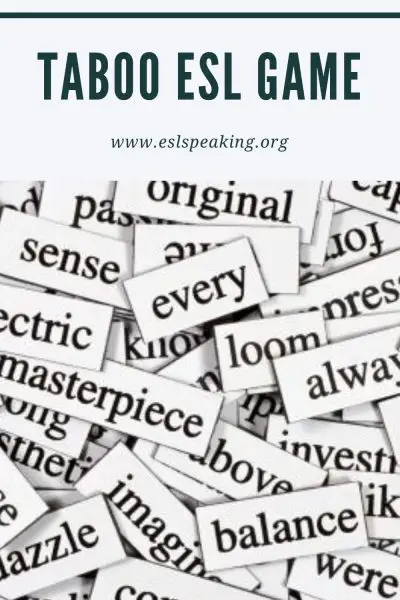 ESL Taboo Game for Kids & Adults | Taboo for the Classroom