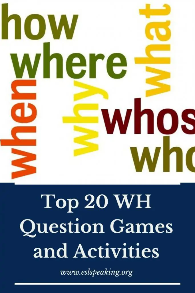 WH Question Activity and Game Ideas | WH Questions ESL Games