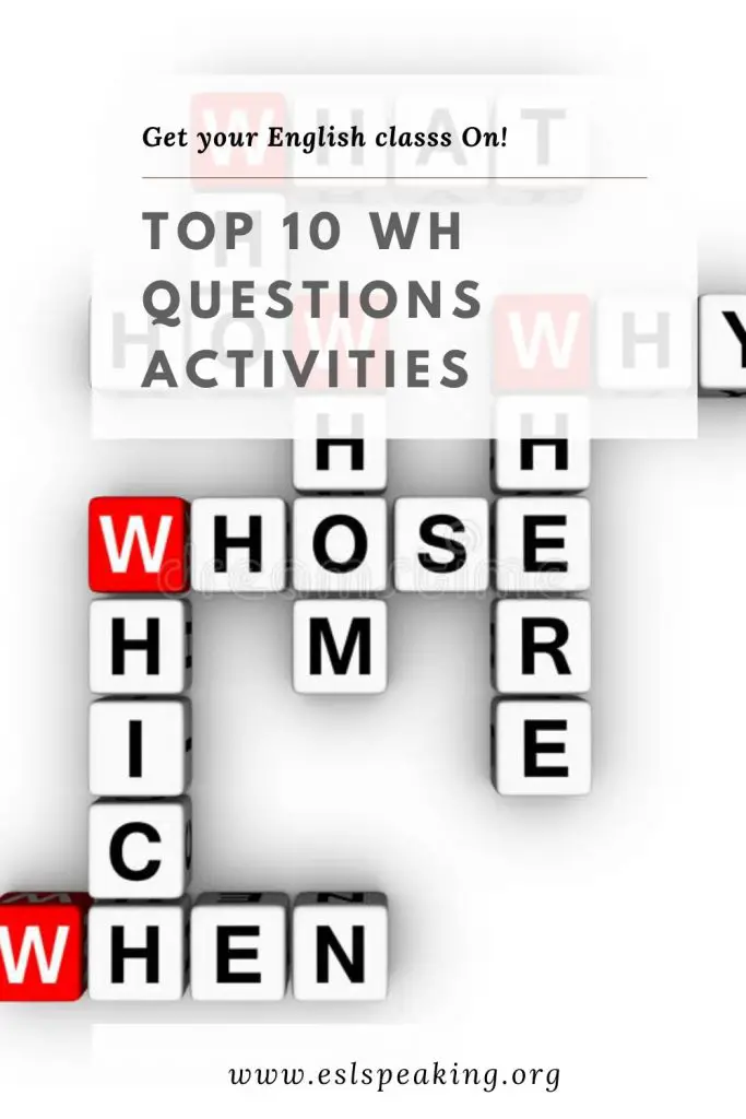 WH Question Activity and Game Ideas | WH Questions ESL Games