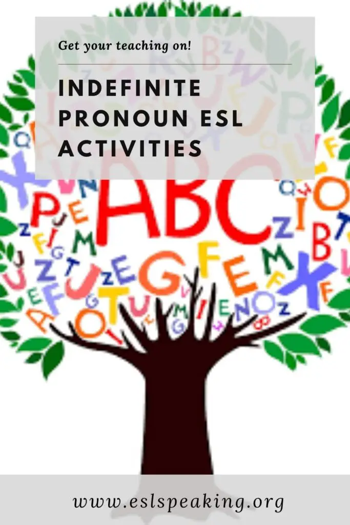 Indefinite Pronouns Activities and Games - ESL Speaking