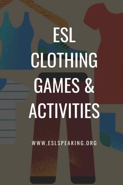 Clothes ESL Activities, Games, Lesson Plans and Worksheets