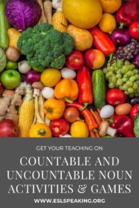 Count and NonCount Nouns ESL Games & Activities | ESL Nouns