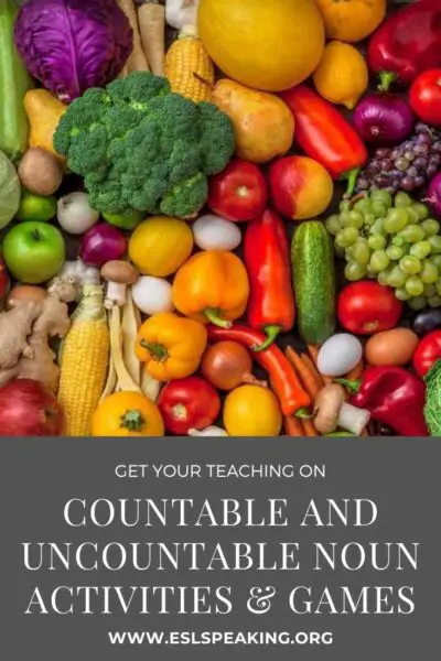 Count and NonCount Nouns ESL Games & Activities | ESL Nouns