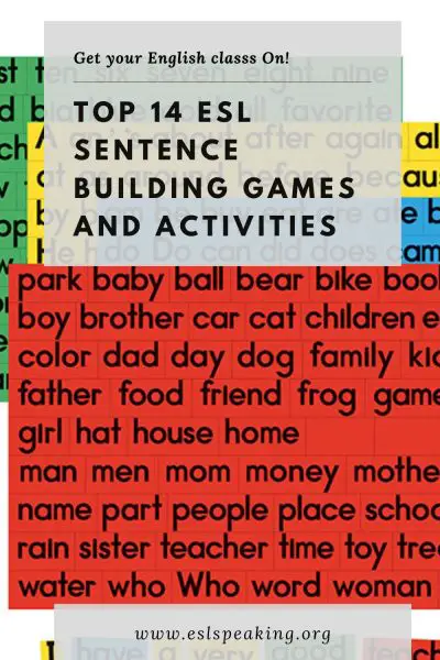 ESL Sentences Structure Games and Activities | Sentence Building