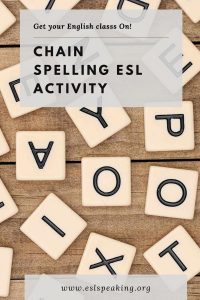 Chain Spelling Activity for English Learners - ESL Speaking