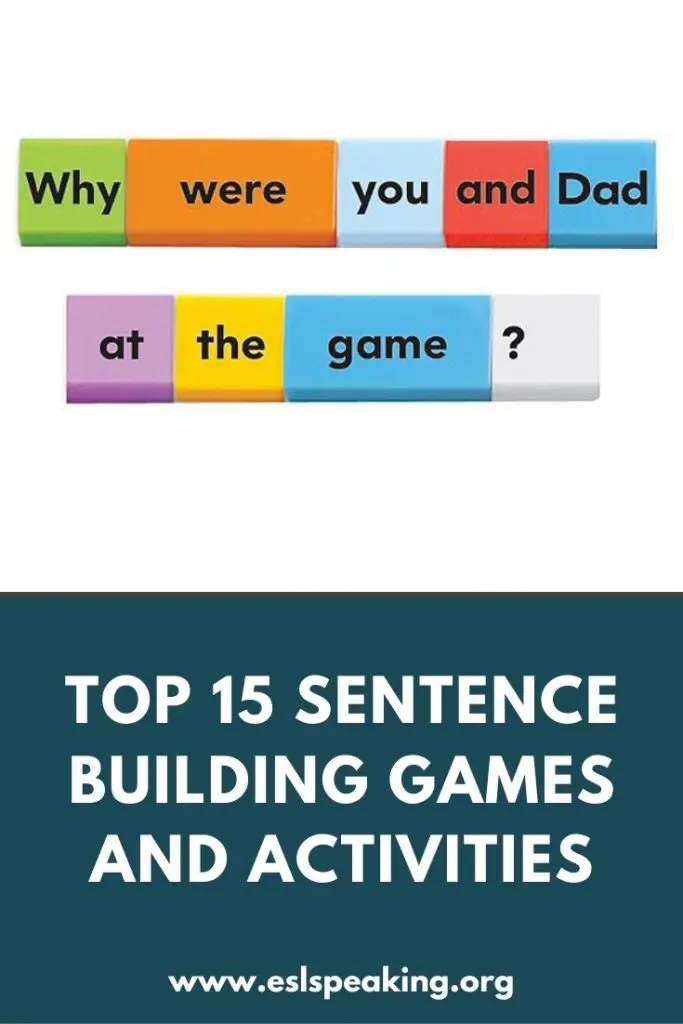 ESL Sentences Structure Games and Activities | Sentence Building
