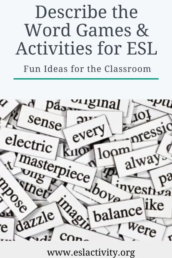 Describing Word Games and Activities for ESL | Teach Adjectives