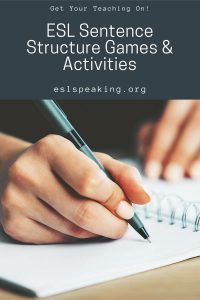 ESL Sentences Structure Games and Activities | Sentence Building