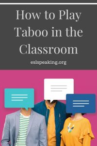 ESL Taboo Game for Kids & Adults | Taboo for the Classroom
