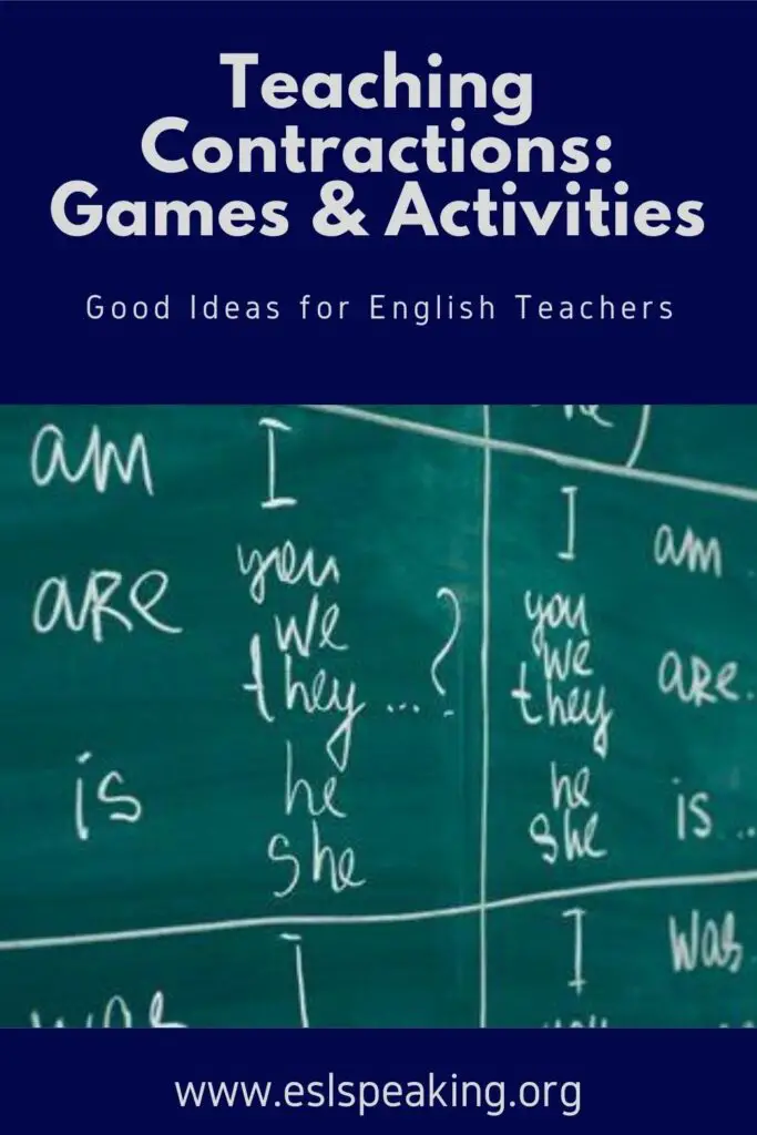 Teaching Contractions: ESL Games, Worksheets & Lesson Plans