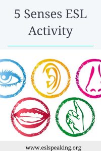 5 Senses ESL Activity for Vocabulary, Writing or Speaking