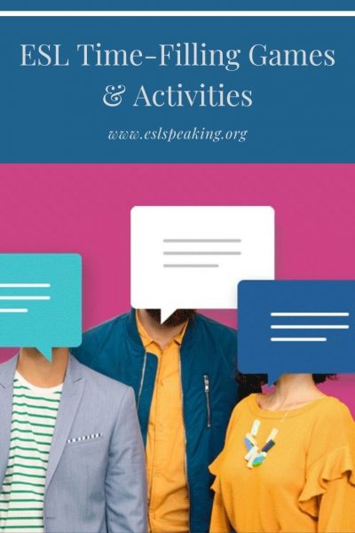 Time Filler Games for ESL | Classroom Time Fillers for All Ages