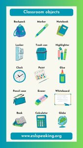 Classroom Things: English Vocabulary with Images