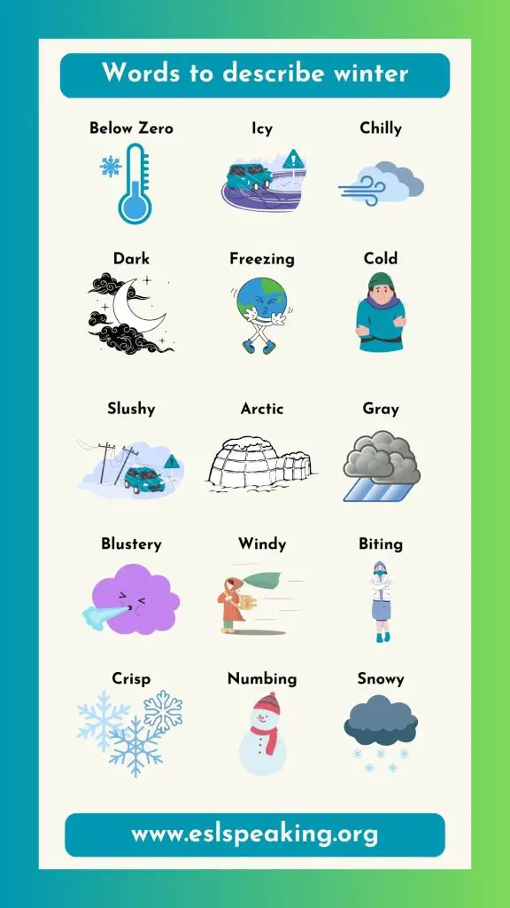Winter Words List English Vocabulary With Pictures