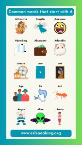 Words Starting with A | English Vocabulary List with Pictures