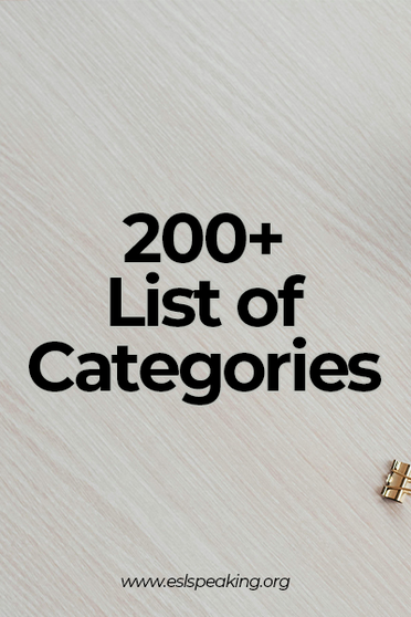 List Of Categories