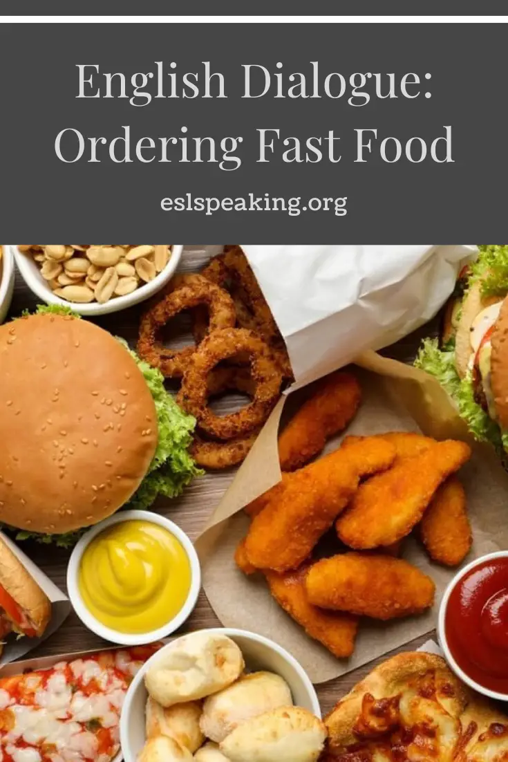 Ordering Fast Food (Dialogue in English for Beginners) - ESL Speaking
